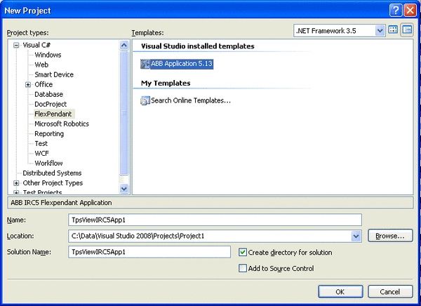 Using the project template in Visual Studio
